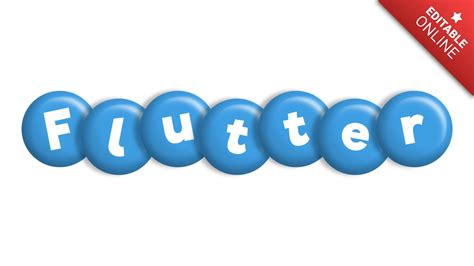 Flutter Style On Blue Candies Text Effect Generator