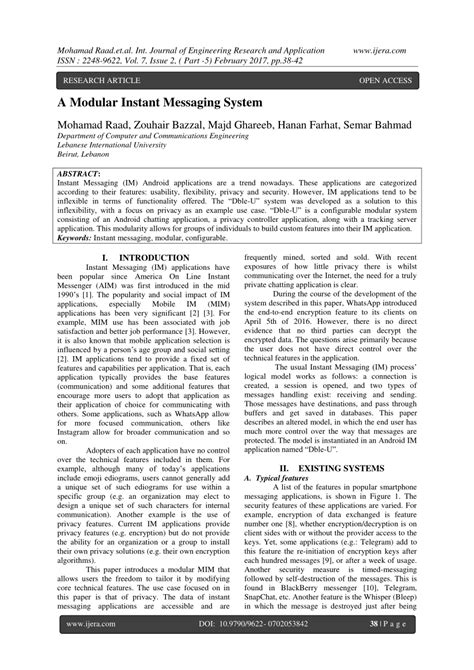 pdf a modular instant messaging system