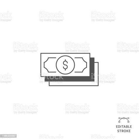 Dollar Paper Currency Flat Line Icon 아이콘은 웹 디자인 모바일 앱 Ui Ux 및 Gui 디자인에