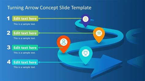 Turning Arrow Concept Diagram For PowerPoint SlideModel