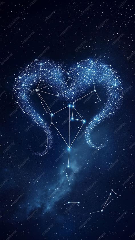 A Heartshaped Constellation Glowing In The Night Sky Premium Ai