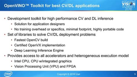 Enabling Cross Platform Deep Learning Applications With Intel Openvino™ Pptx