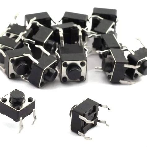Paquete 20 Piezas Push Boton 6x6x5mm 4 Pines Tresd Print Tech