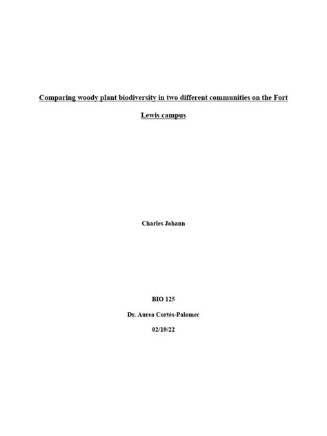 Biodiversity Report 1 Pdf Biodiversity Ecology