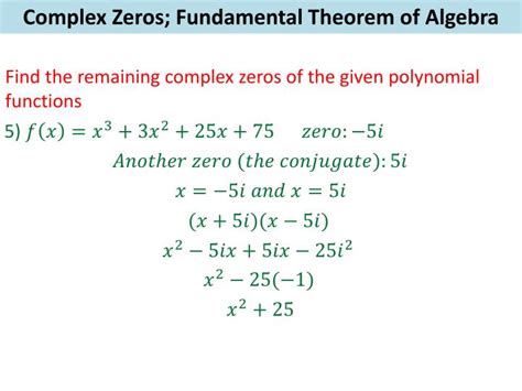 Ppt Complex Zeros Fundamental Theorem Of Algebra Powerpoint