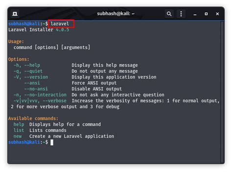 install latest version of composer and laravel in linux using terminal