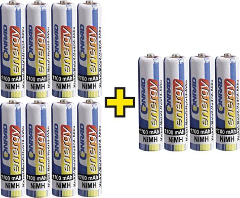 Oplaadbare AAA batterij (potlood) Conrad energy NiMH 1100 mAh 1.2 V 12 ...
