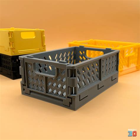 3d Printable Stackable Foldable Storage Crate Crate Storage Crates Stackable Storage