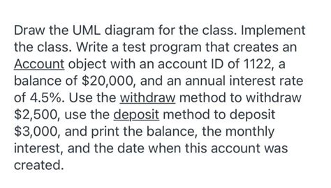 solved problem description design a class named account