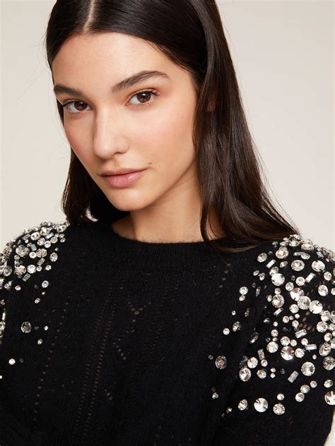 Maglia Misto Angora Con Pietre