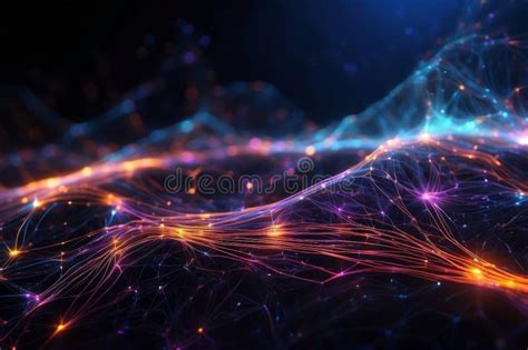 Futuristic Neural Network Visualization Glowing Interconnected Nodes