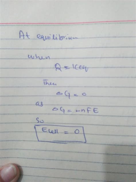 Solved For The Nerst Equation When Q K E Cell Is A Is Less Than Course Hero