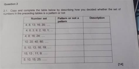 Solved Copy And Complete The Table Below By Describing How You Decided Whether The Set Of