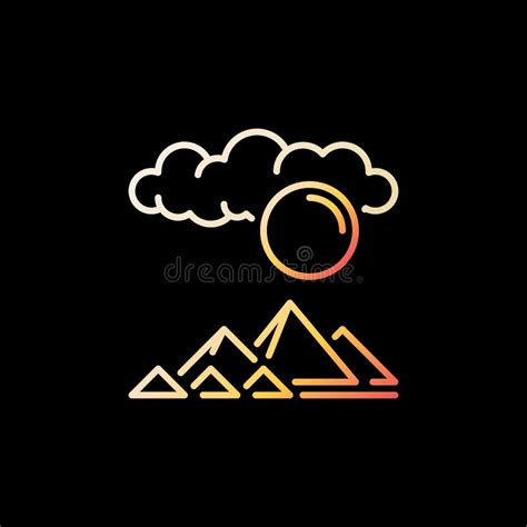 Sky And Egyptian Pyramids Vector Egypt History Concept Linear Colorful Icon Stock Vector