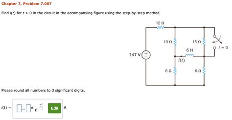 solved chapter 7 problem 7 067 find i t for t 0 in the