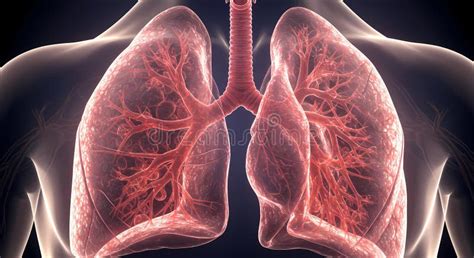 Human Lungs Anatomy Illustration Showing Respiratory System Structure