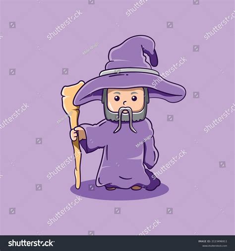 Chibi Wizard Cartoon Vector Illustration Stock Vector Royalty Free