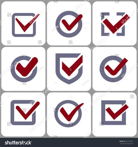 Confirm Checkbox Signs Set Vector 스톡 벡터로열티 프리 252736201 Shutterstock