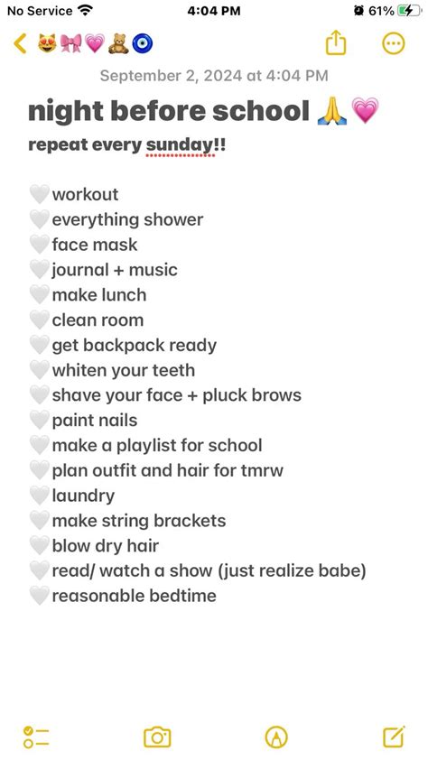 Night Before School Routine