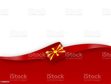 북마케도니아 국기 리본 북마케도니아 국기 배경에 긴 배너 템플렛 복사를 위한 공간 벡터 스톡 일러스트레이션 3차원 형태에 대한 스톡 벡터 아트 및 기타 이미지 Istock