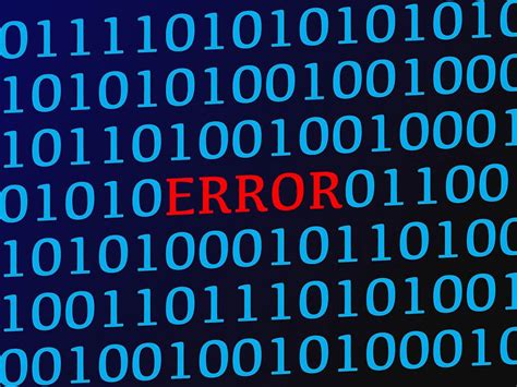 Error Red Text Between Blue Binary Data On Screen Creative Commons Bilder