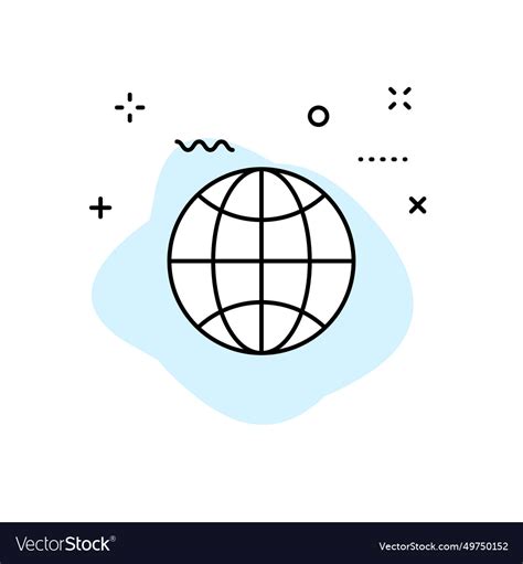 Globe And Earth Planet Web Icons In Line Style Vector Image
