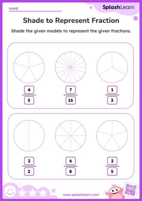 Fractions Using Models Worksheets Free And Printable Splashlearn