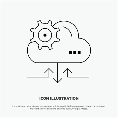 Cloud Setting Gear Arrow Vector Line Icon 18024665 Vector Art At Vecteezy