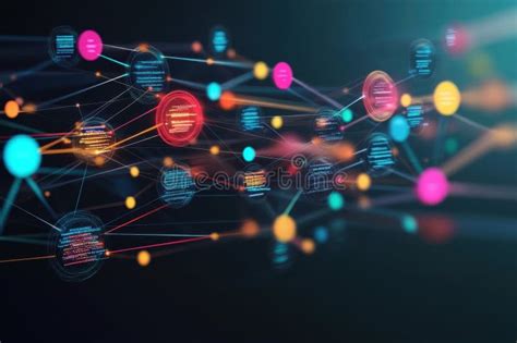 Visual Representation Of Interconnected Data Points Illustrating Network Analysis Stock