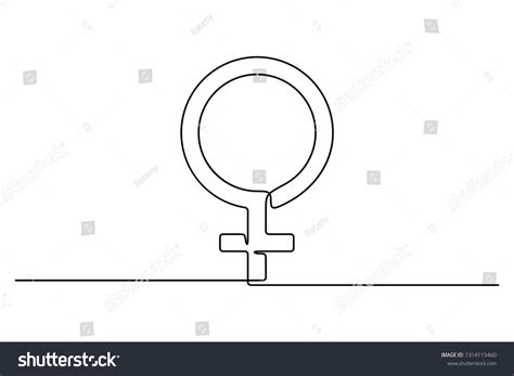 Continuous Line Drawing Female Symbol Gender เวกเตอรสตอก ปลอดคาลขสทธ 1314115460