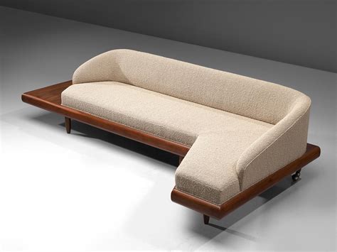 Adrian Pearsall Reupholstered Beige Boomerang Sofa At 1stdibs Adrian