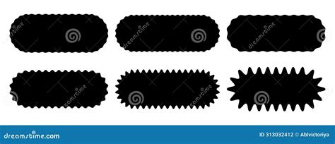Set Of Different Rectangles With Wavy Edges Rectangular Shapes With Undulated Borders Stock