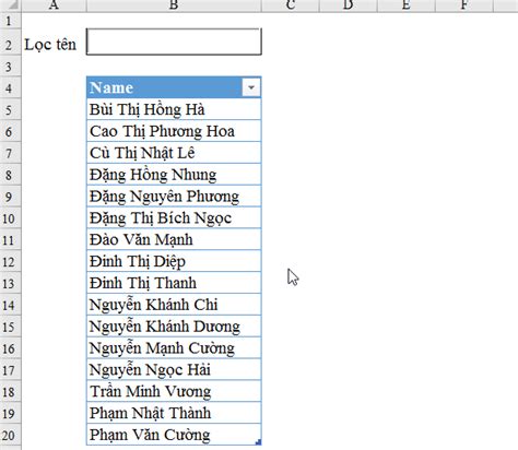 Hướng Dẫn Tìm Kiếm Và Lọc Dữ Liệu Tự động Bằng Textbox Trong Excel Vba