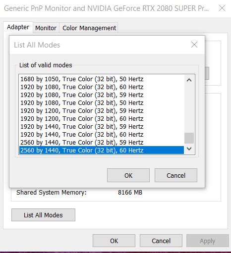 I Have A 165htz Monitor But It Won T Give Me A Mode Higher Than 60htz R Monitors