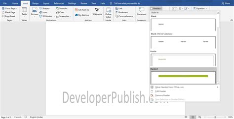How To Insert Header Or Footer In Word Developer Publish