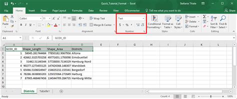 GISconnector For Excel HelpLection A Excel Column Formats