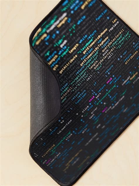 Software Developer Programming Code On Black Background Mouse Pad For