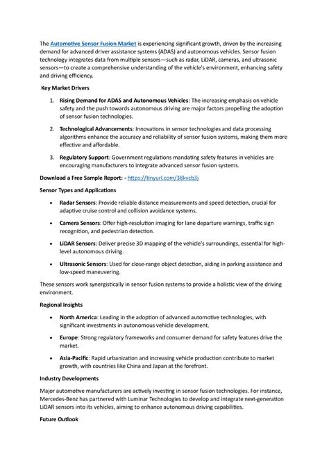 Ppt Automotive Sensor Fusion Market Powerpoint Presentation Free