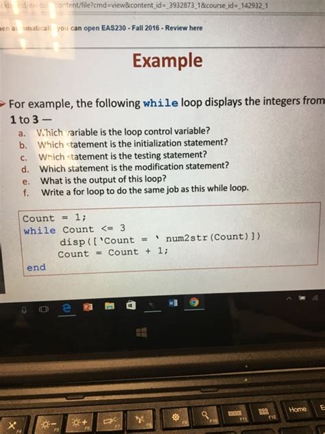 solved for example the following while loop displays the