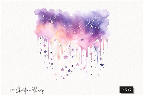 Watercolor Purple Cloud Drip Clipart Graphic By Christine Fleury