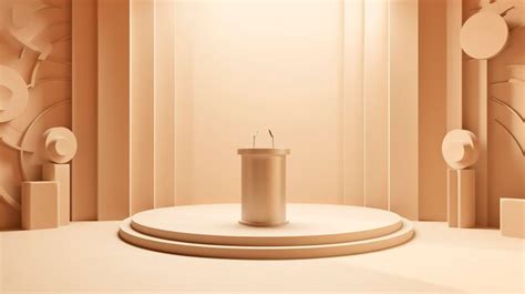 매개 변수 배경을 가진 포디움 피데스탈 디스플레이 3d 렌더링 Ai 프리미엄 사진