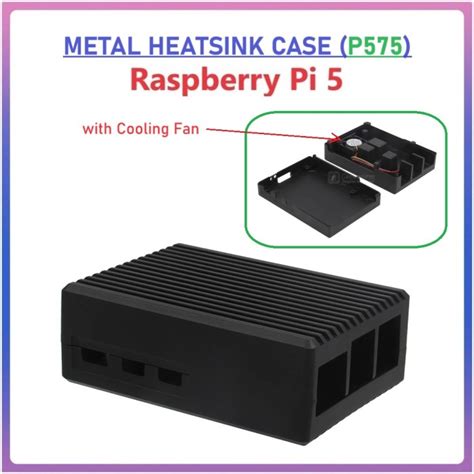 Jual Geekworm P575 Raspberry Pi 5 Metal Heatsink Case With Cooling Fan Kota Depok Badank