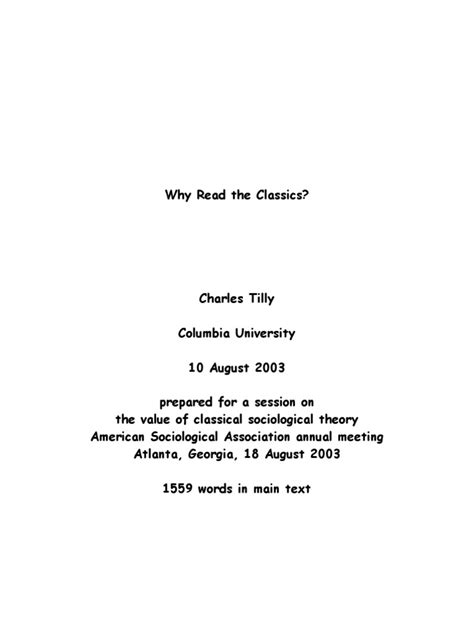 Why Read The Classics Download Free Pdf Émile Durkheim Sociology