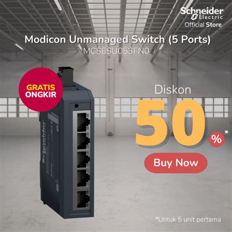 Promo Schneider Electric Modicon Unmanaged Switch 5tx Mcsesu053fn0 Cicil 0 3x Jakarta Timur