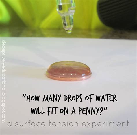Surface Tension Penny Worksheet