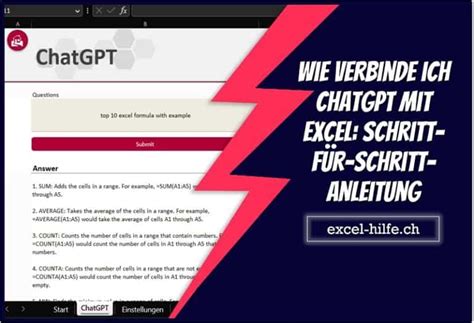 Wie Verbinde Ich Chatgpt Mit Excel Eine Schritt Für Schritt Anleitung
