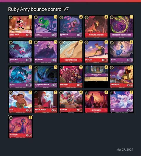 Ruby Amy Bounce Control V7 Lorcana Deck Disney Lorcana