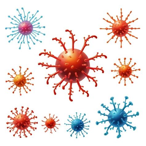 Premium Vector Virus Replication Vector Set White Background Isolated