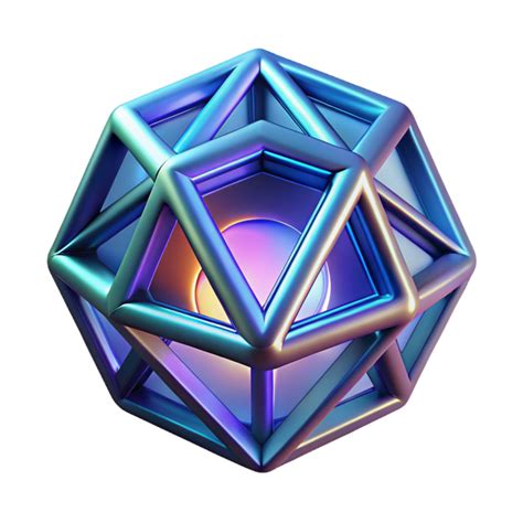 Extraordinary Traditional Iridescent Geometric 3d Model Abstract Polyhedron Design Exclusive