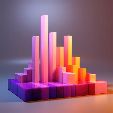 Premium Ai Image Lustrous Statistic Growth Embracing Vibrant Hues On